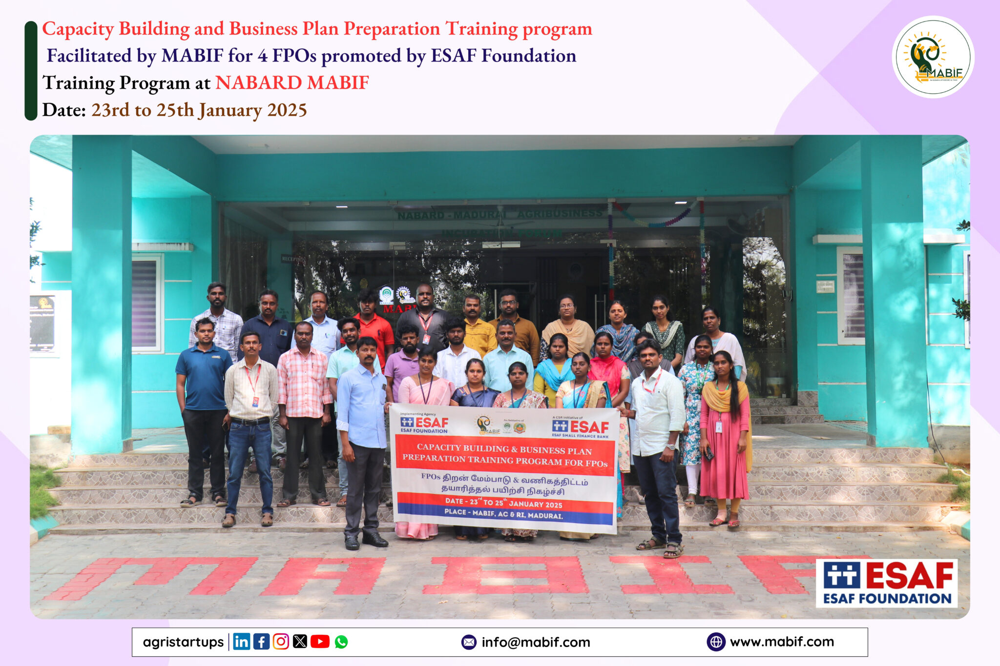 “Capacity Building and Business Plan Preparation Training Program” – MABIF