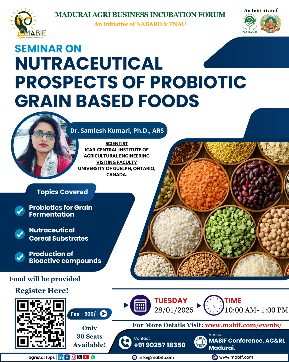 Seminar on “Nutraceutical Prospects of Probiotic Grain-Based Foods” – MABIF