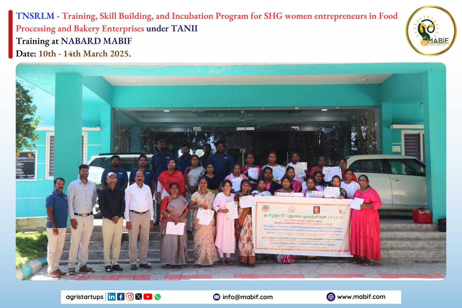Training, Skill Building and Incubation Program for SHG women ...