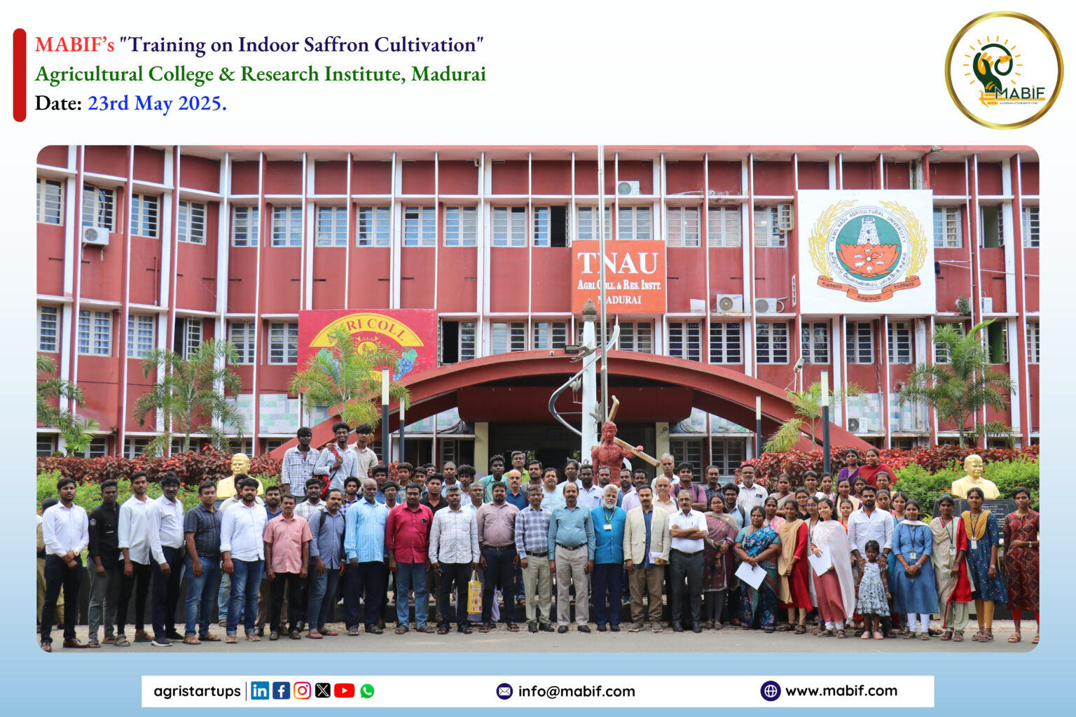 MABIF’s “Training on Indoor Saffron Cultivation” – MABIF